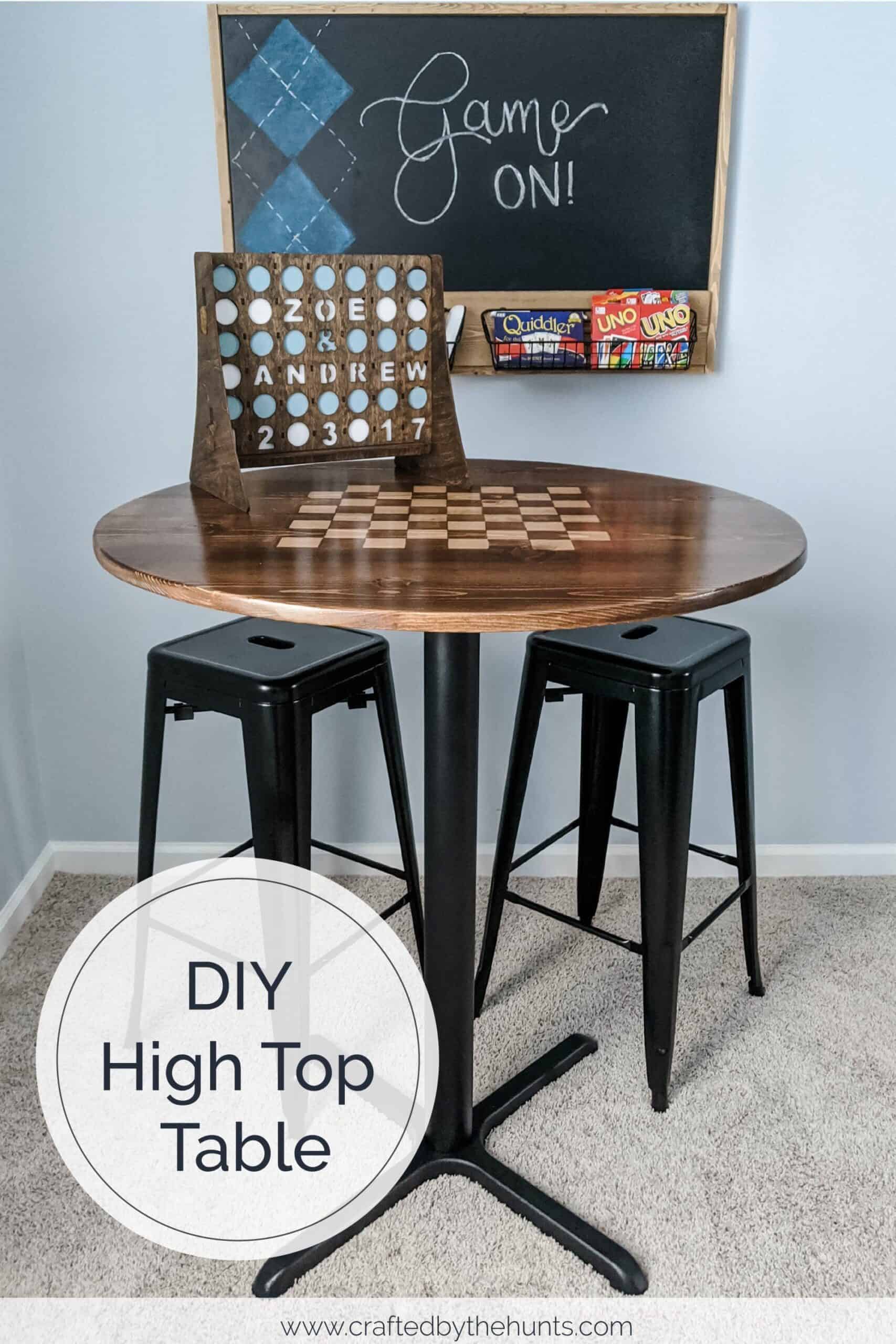 DIY Round High Top Table - Pine and Poplar