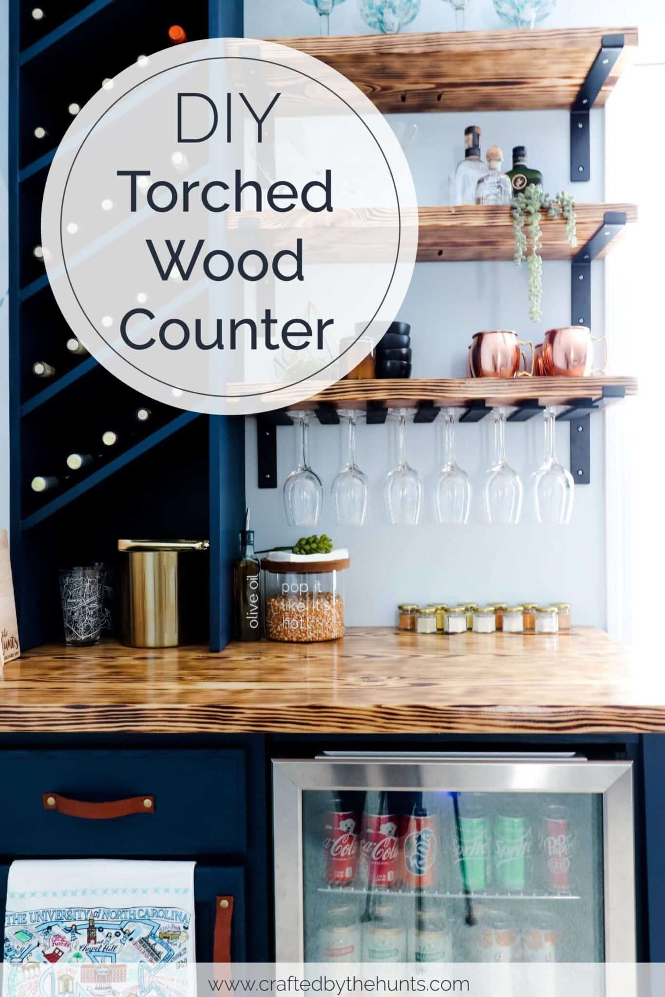How to Torch Wood | DIY Torched Wood Countertop - Pine and Poplar