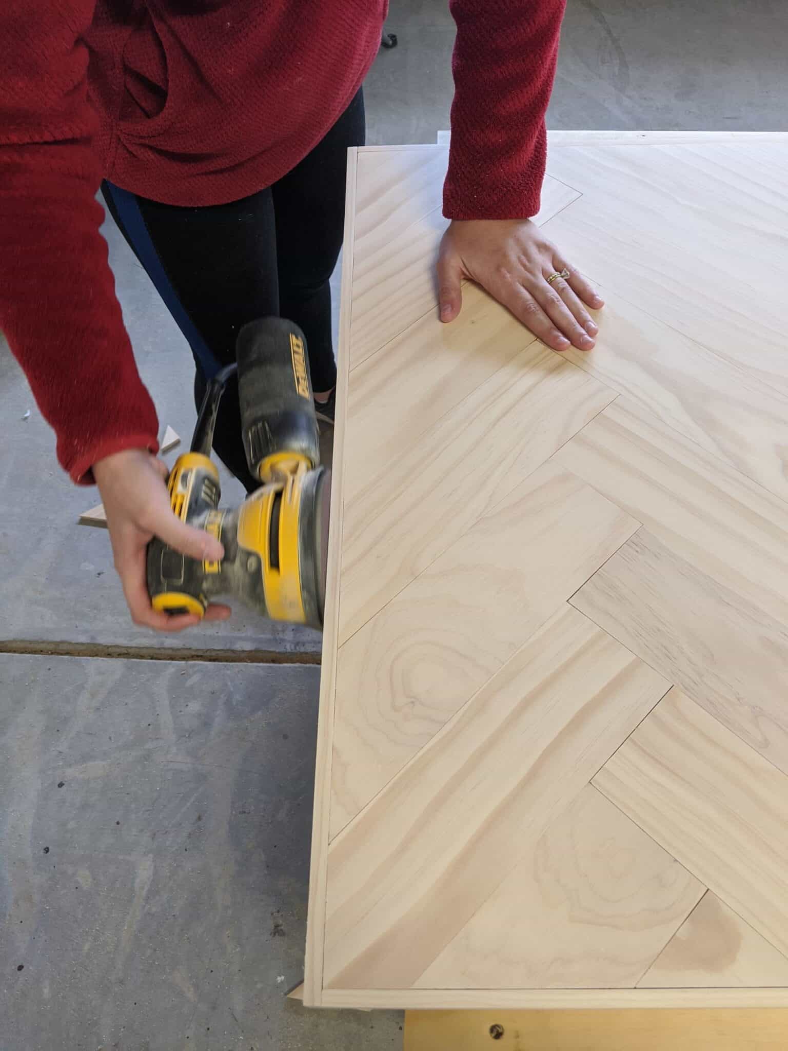 DIY Wood Countertops With Herringbone Pattern - Pine and Poplar
