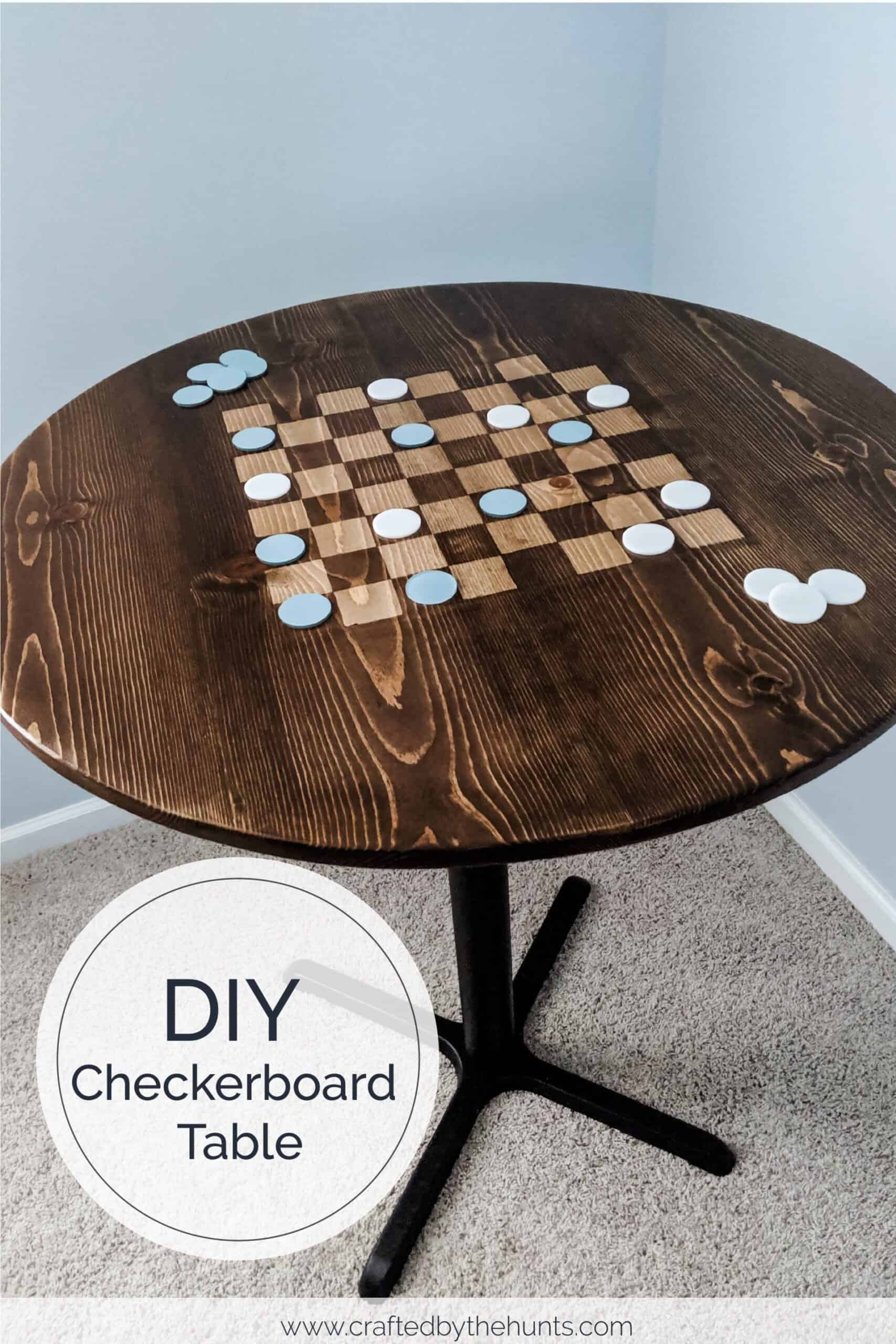 DIY Checkerboard Table Using Stain - Pine and Poplar
