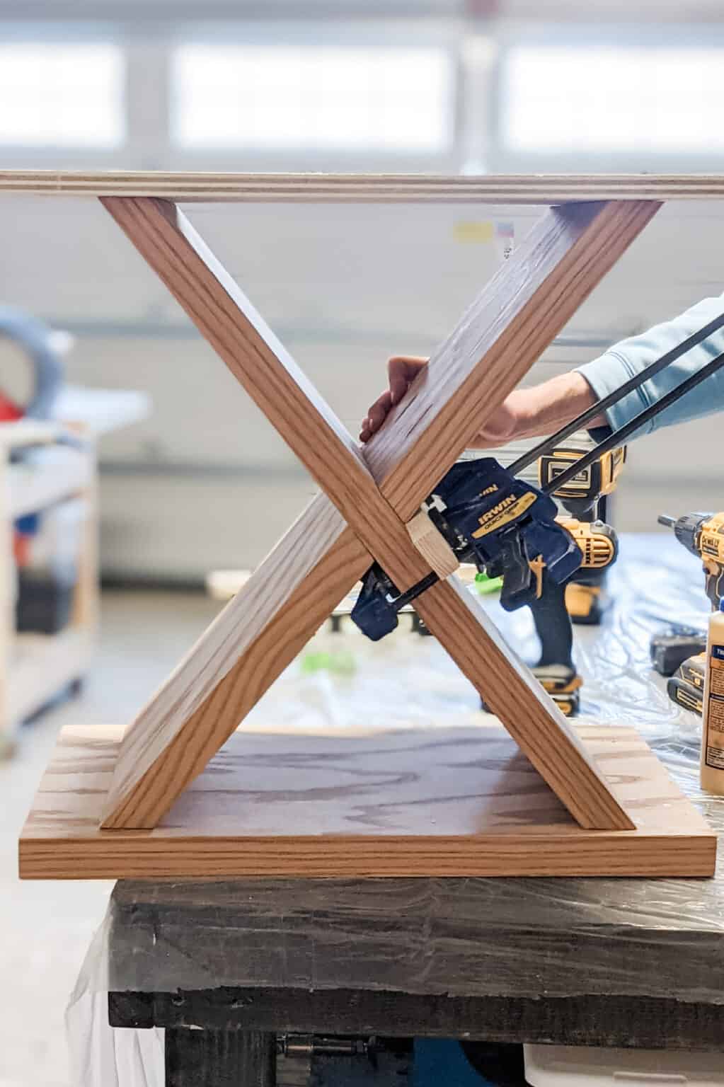 DIY Side Table with X Base