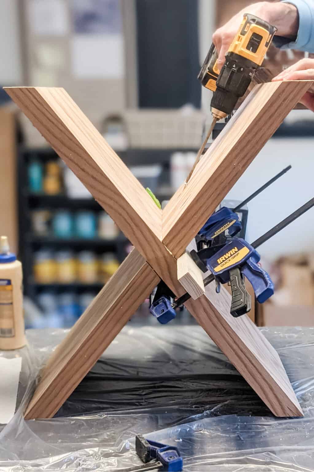 DIY Side Table with X Base