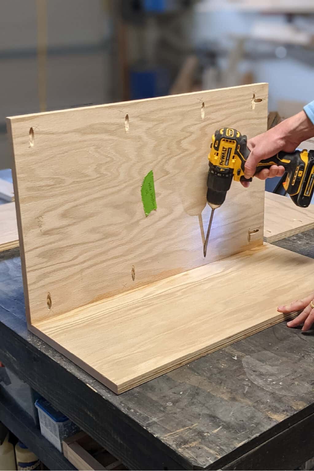 DIY Plywood Desk with Drawers
