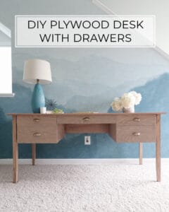 DIY Plywood Desk with Drawers