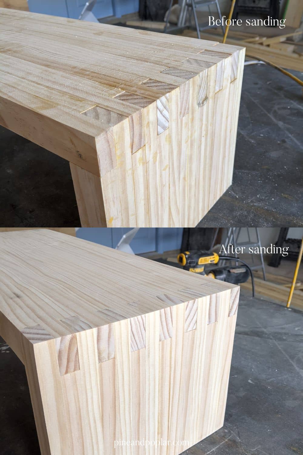 DIY C Table for Sofa - Pine and Poplar