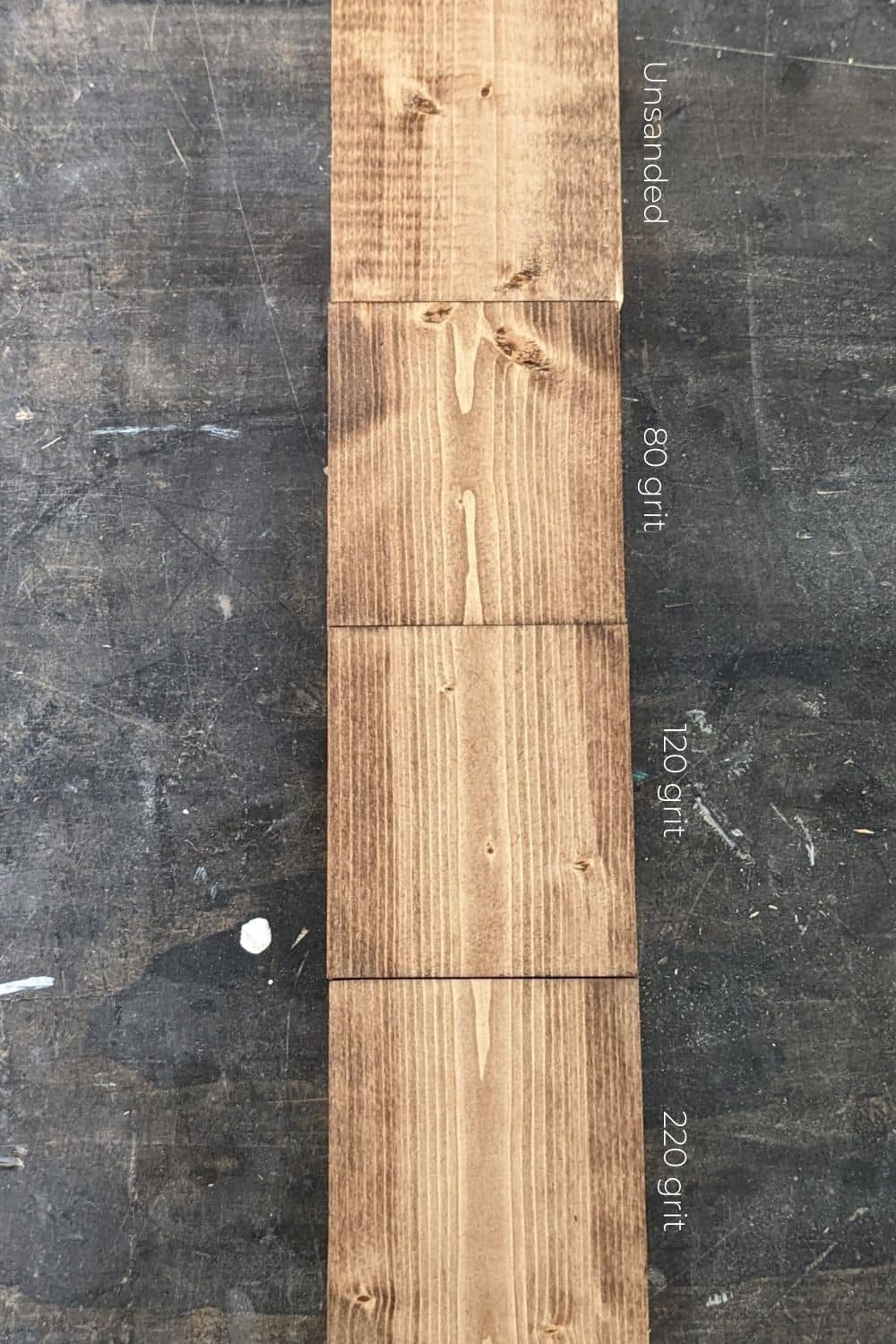 How Sanding Affects Stain Color - Pine and Poplar