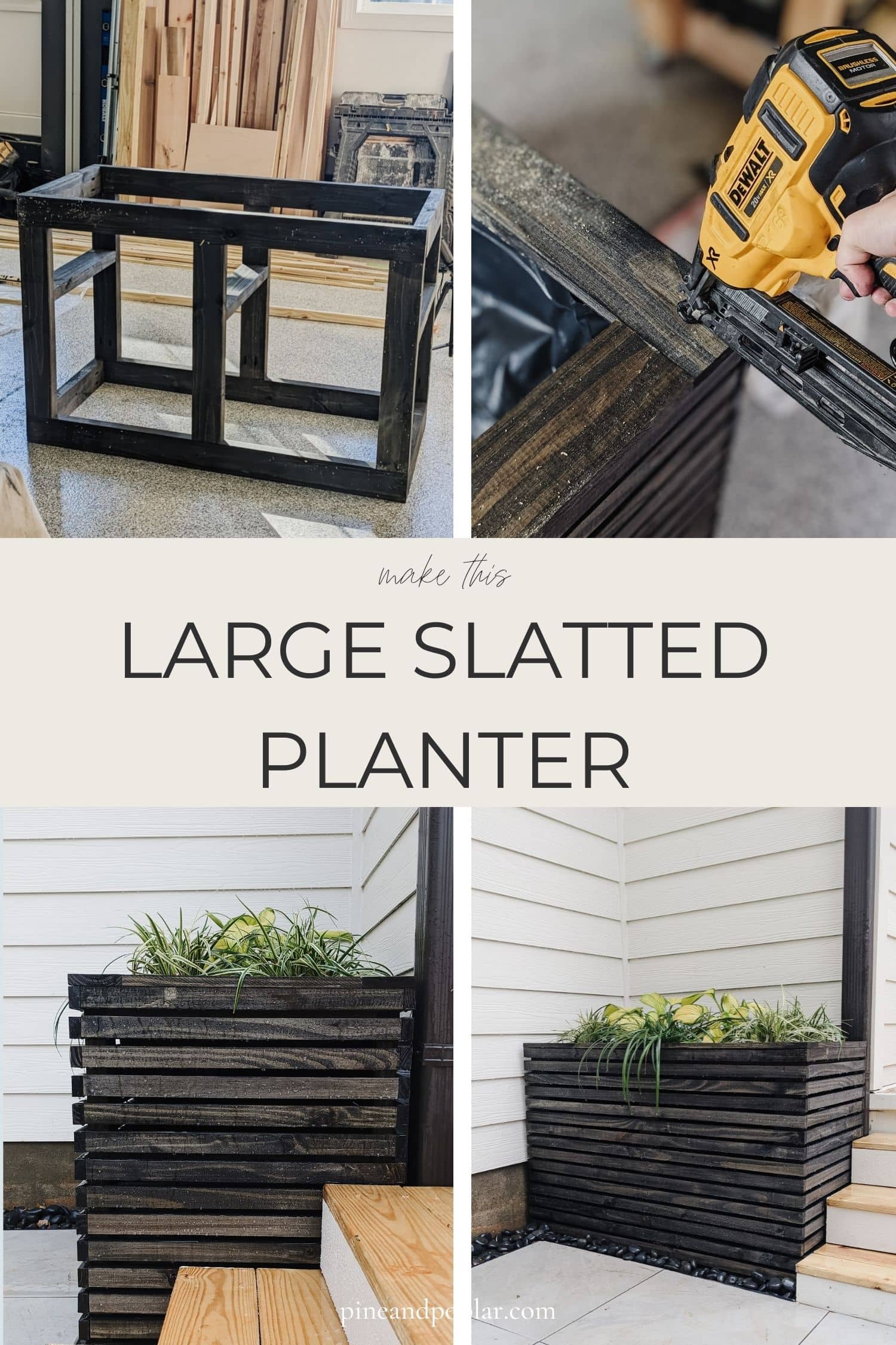 DIY Large Slatted Planter Plans - Pine and Poplar