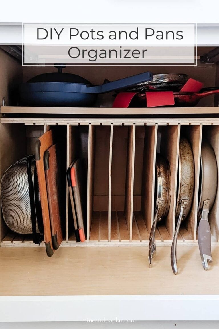 DIY Pots and Pans Organizer - Pine and Poplar