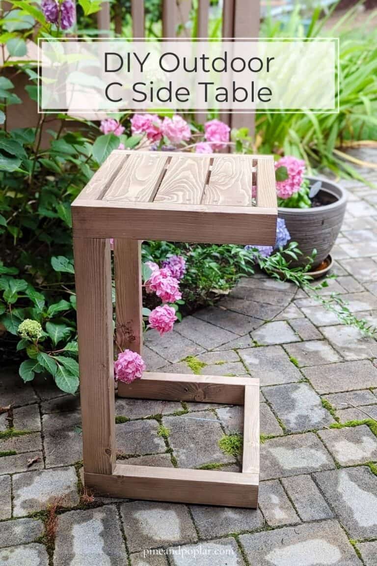 DIY Outdoor C Side Table Plans - Pine and Poplar