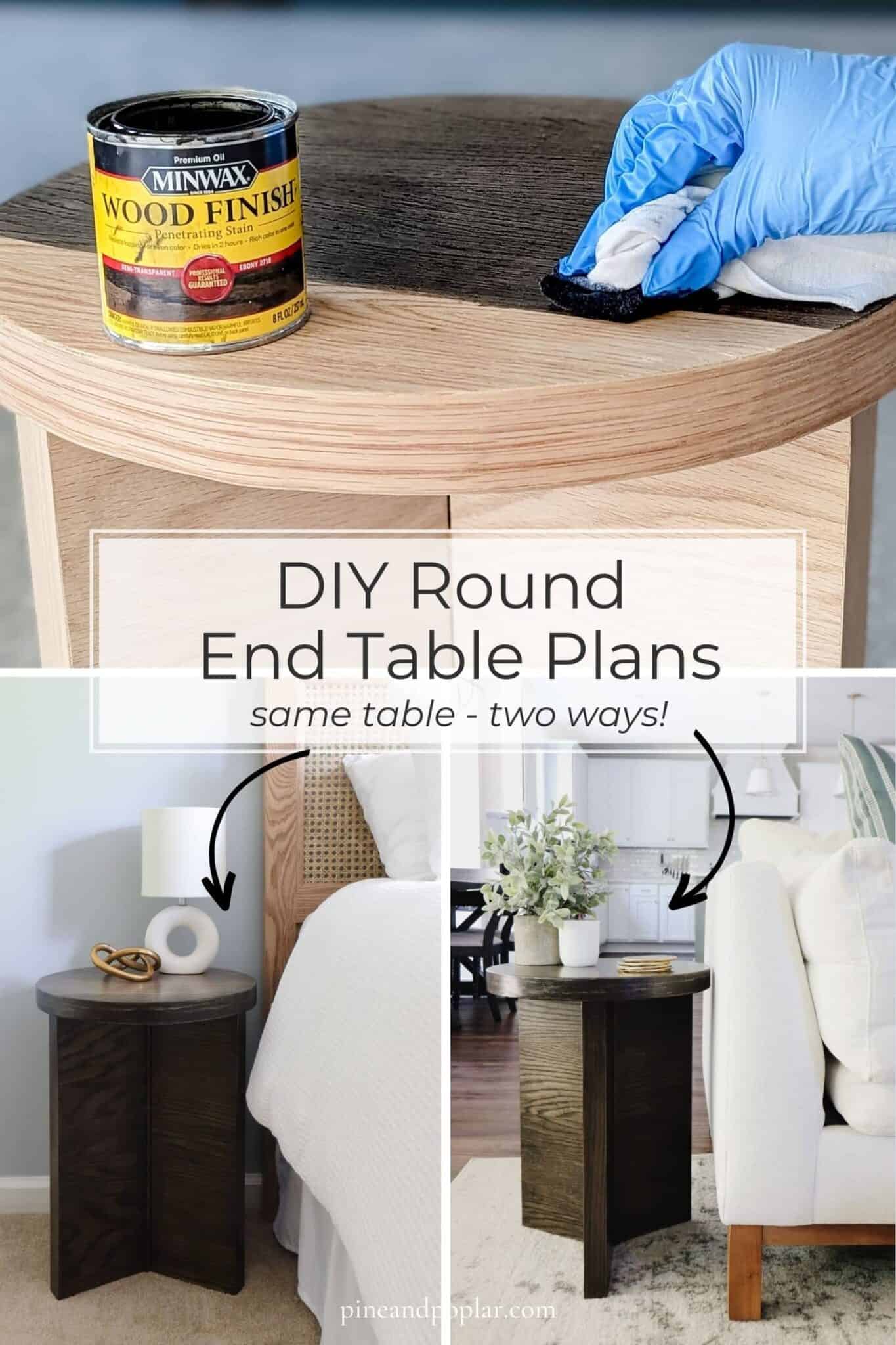 DIY Round Side Table Plans - Pine and Poplar