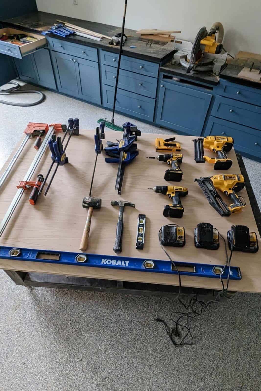 Easy Power Tool Organizer with Battery Charging Station