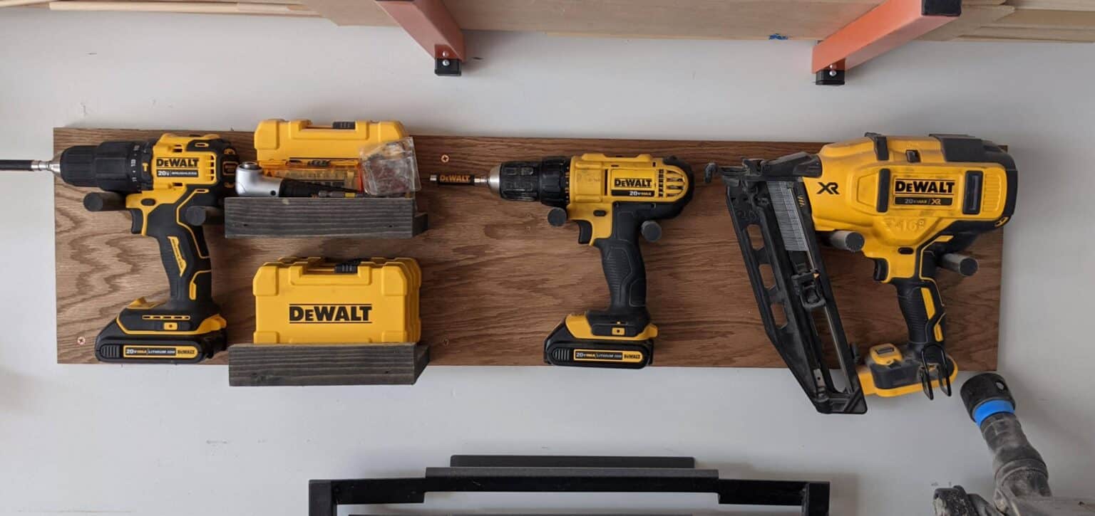 Easy Power Tool Organizer with Battery Charging Station