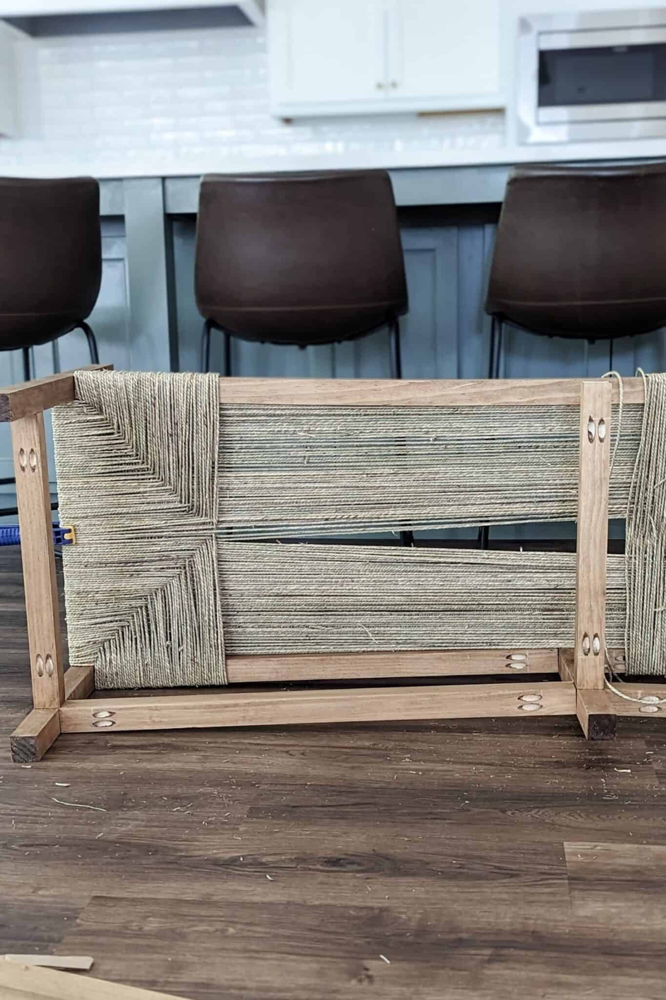 DIY Woven Bench - Designer Dupe! - Pine and Poplar