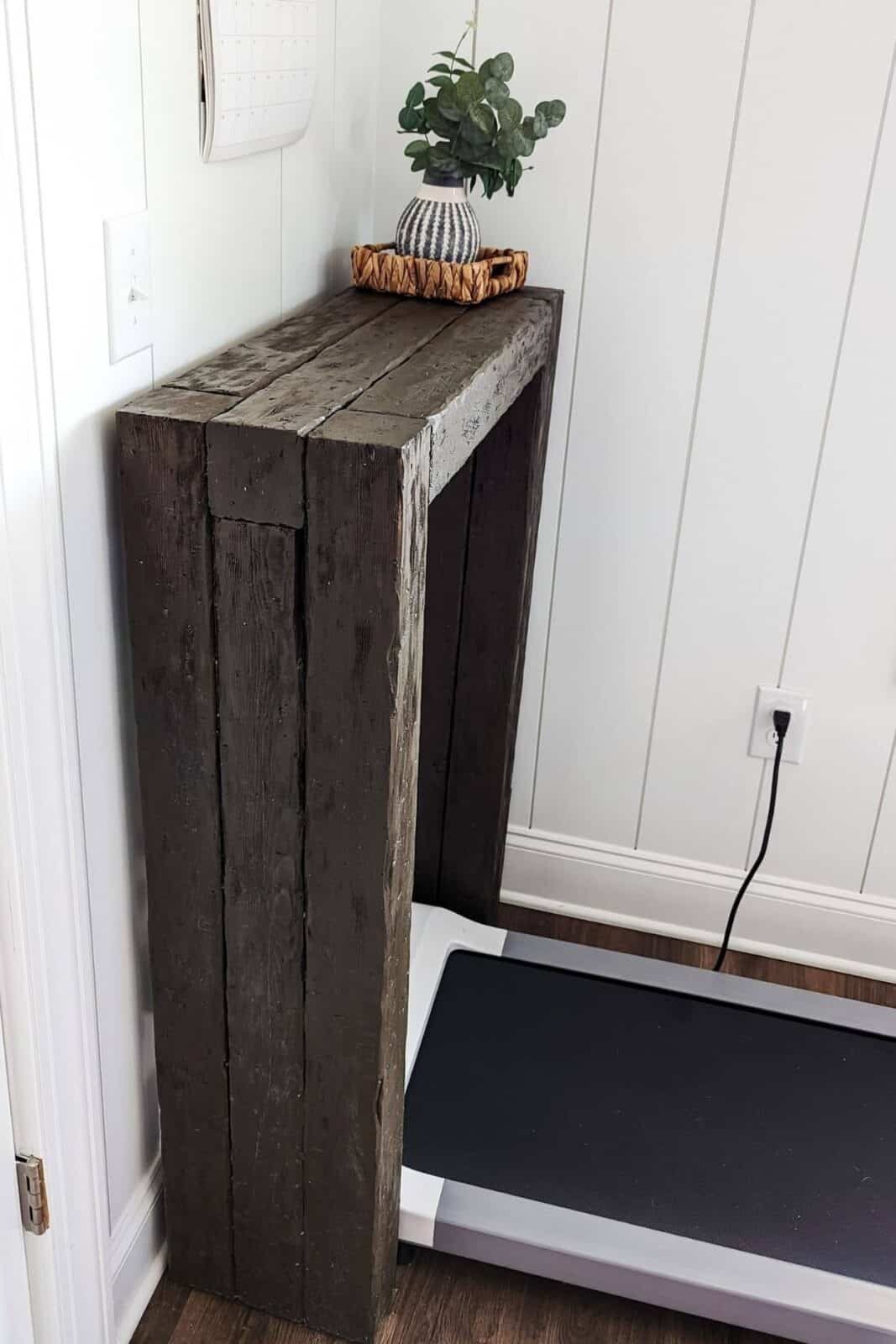 DIY Narrow Console Table - Doubles as a Walking Pad Desk! - Pine and Poplar