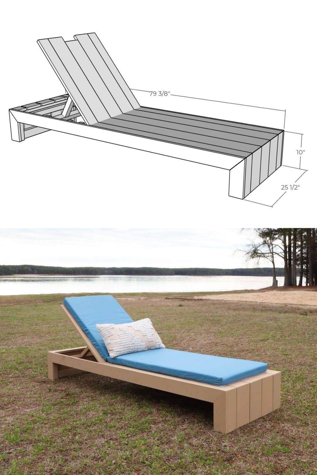 DIY Lounge Chair with Adjustable Back - Pine and Poplar