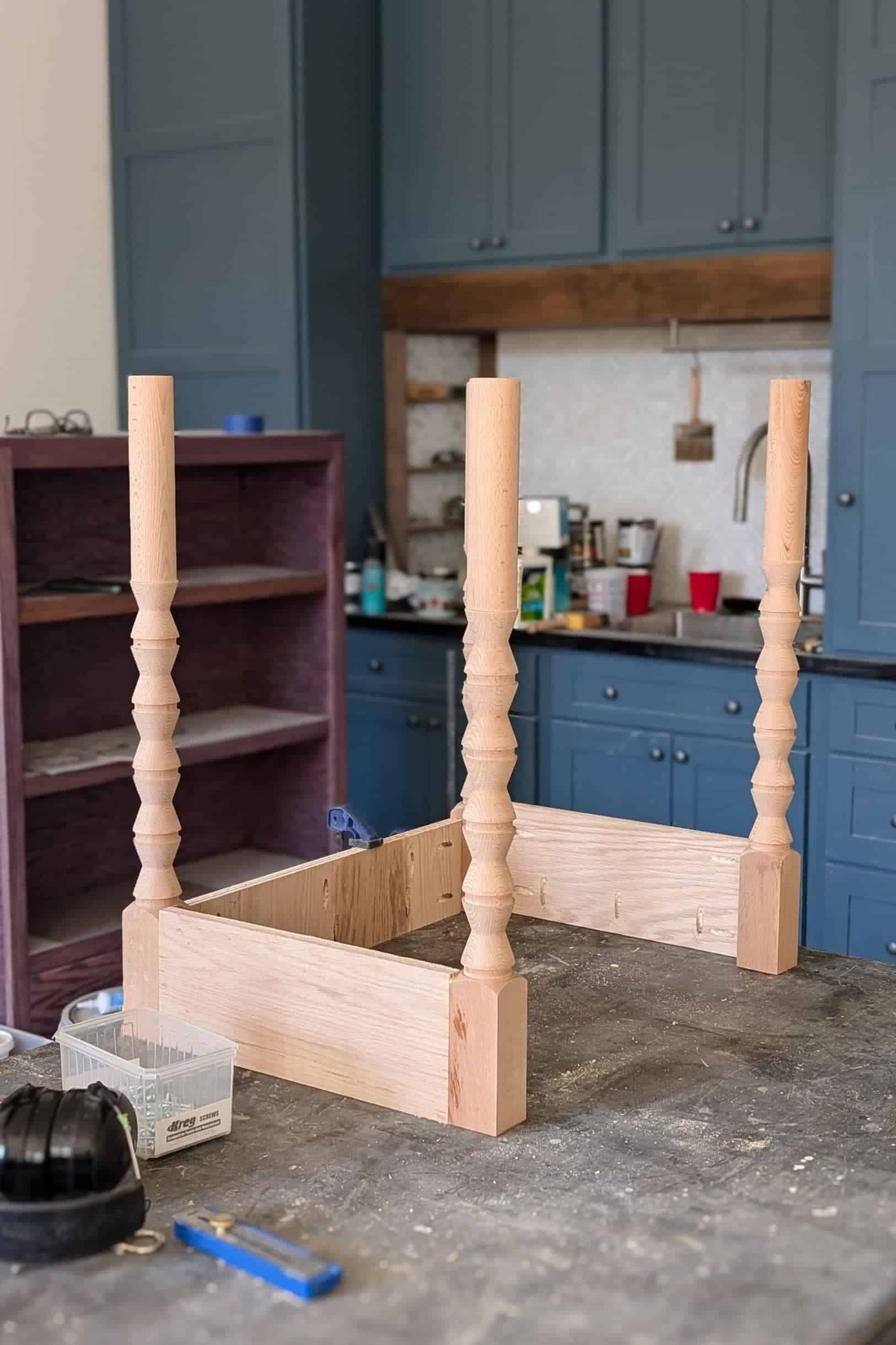 DIY Nightstand with Custom Legs - Pine and Poplar
