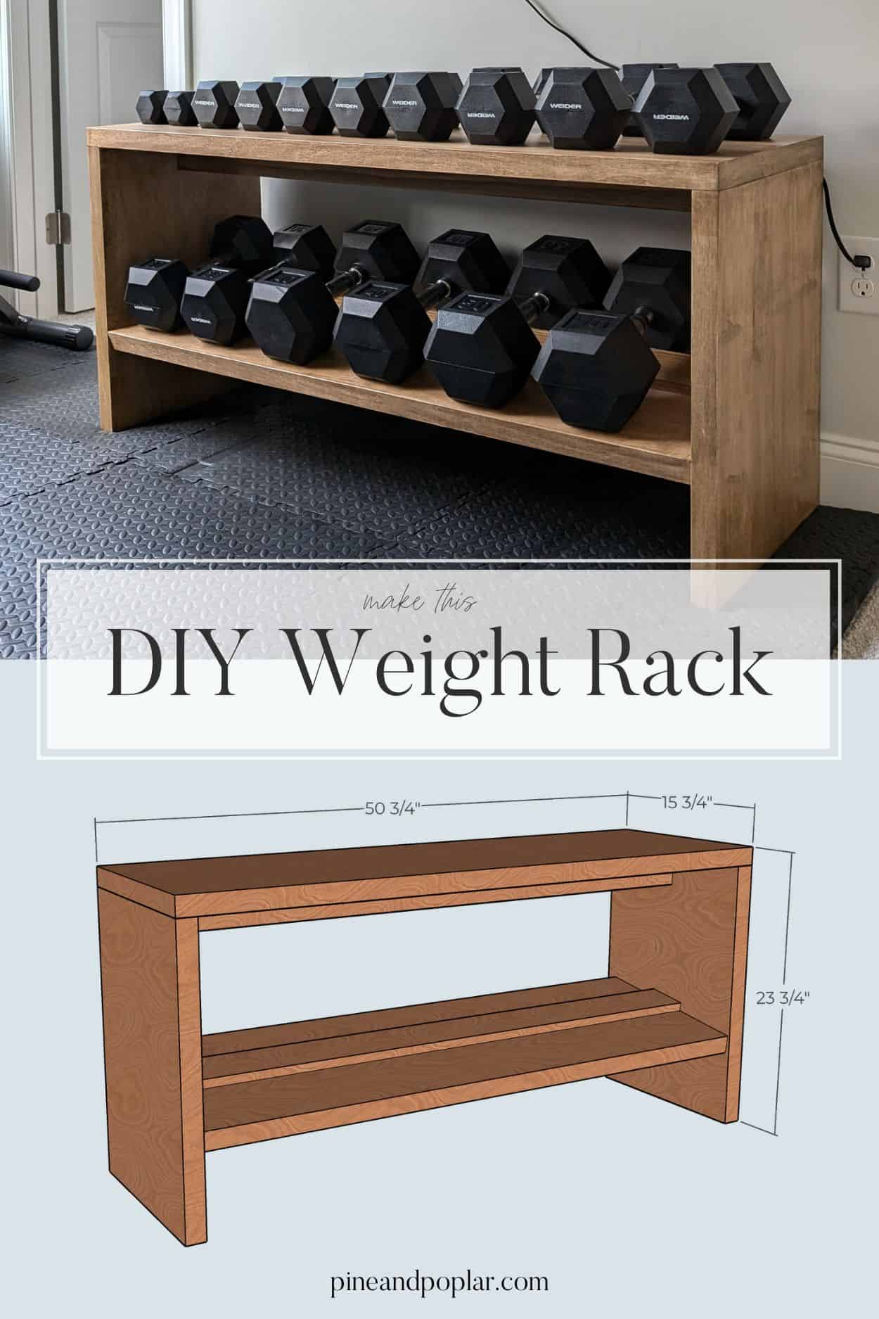DIY Dumbbell Rack - Wooden Design! - Pine and Poplar
