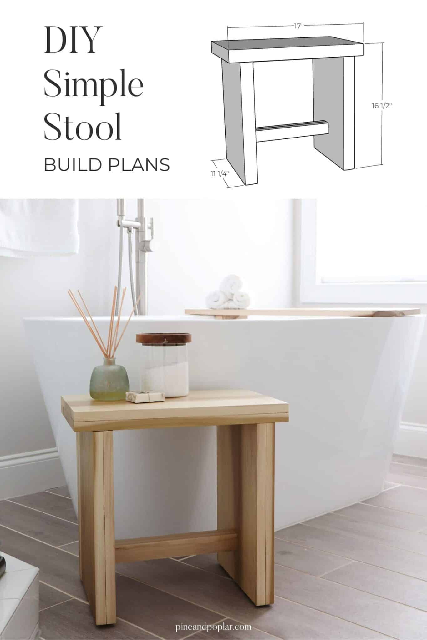 DIY Stool - Beginner-Friendly! - Pine and Poplar