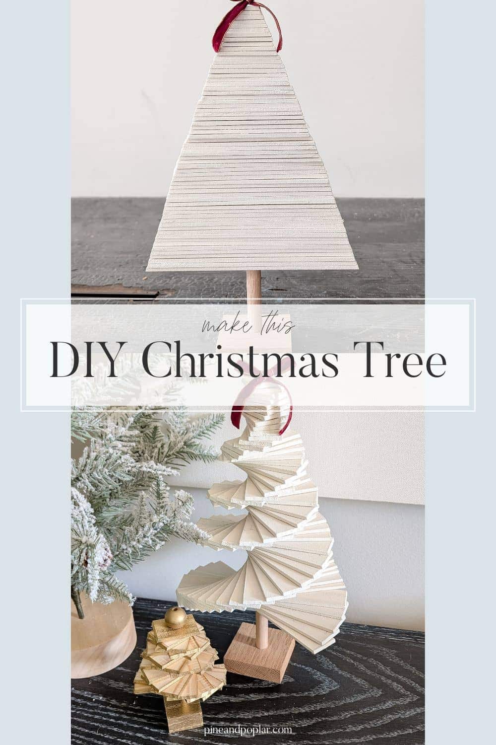 DIY Spiral Christmas Tree - From Paint Sticks! - Pine and Poplar